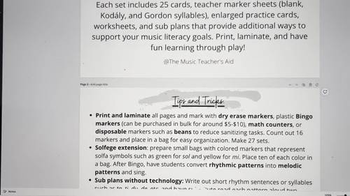 Classroom/Sub Plans Music Rhythm Bingo (symbolic qtr./eighth pair) B/W