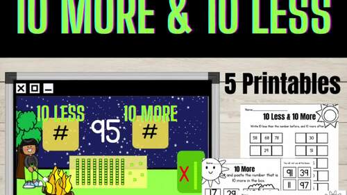 10 More, 10 Less | Google Slides | PPT | Worksheets | 1st Grade | 1.NBT ...