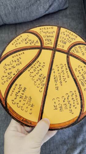 8th Grade Basketball Math Craft Pythagorean Theorem Spiral Review March ...