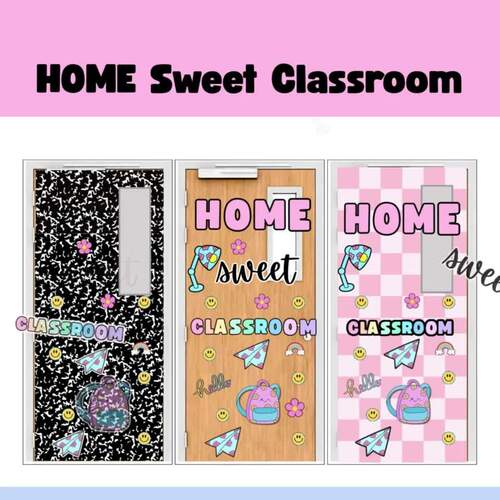 Pastel Vibes Door Decor Kit| Pastel Bulletin Board Home Sweet Clasroom