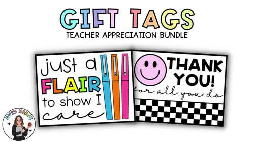 Teacher Appreciation and Staff Gift Tags - Bundle by AVID Nerds | TPT