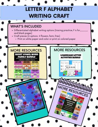 Letter F Alphabet Writing Craftivity - Phonics Letter Formation ...