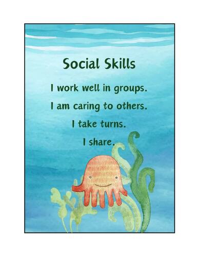 IB PYP Approaches to Learning ATL Skills for Classroom Display- Ocean