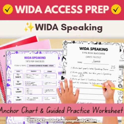 WIDA ACCESS Speaking Sentence Frames Guided Practice Worksheet All ...