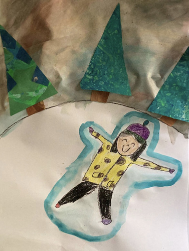 Snow Angel Guided Drawing, Guided winter art lesson with video | TPT