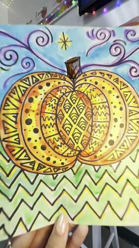 Zentangle Van Gogh Inspired Pumpkins Art Lesson│Line & Pattern Project ...