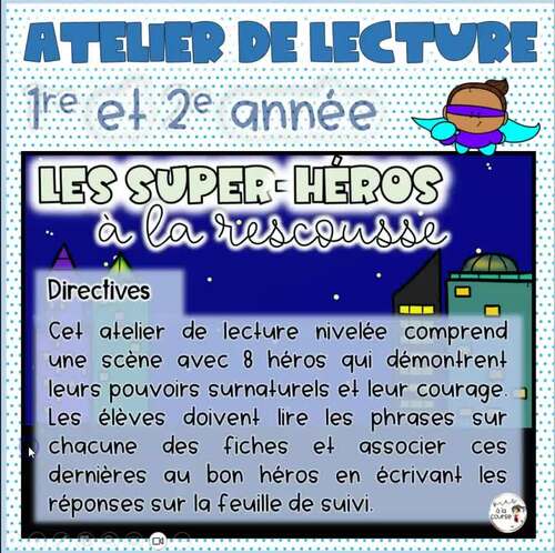 French Superhero Reading Game | Atelier de lecture Les super-héros