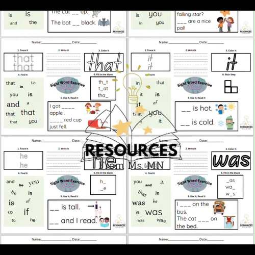Fry's First 100 Sight Words-Daily Practice by Resources from Ms MN