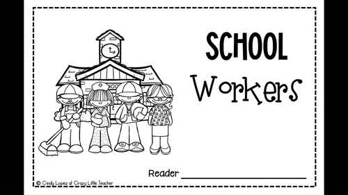 School Workers - Emergent Reader Book । Back to School । ESL। Homeschool