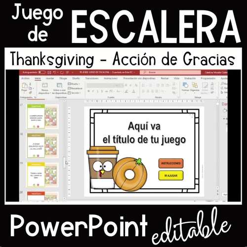 ESCALERA INTERACTIVA EDITABLE POWERPOINT (THANKSGIVING - ACCIÓN DE GRACIAS)