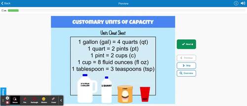 5.MD.1/5th Grade - Convert Customary Units of Capacity - Boom Deck Activity