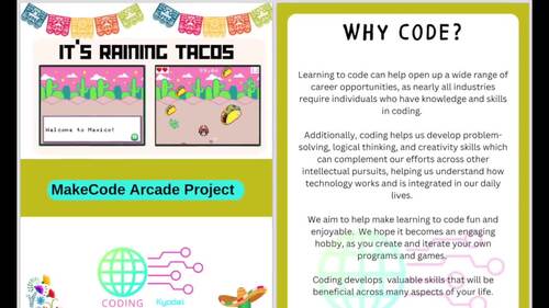 MakeCode Arcade Coding Guide＃1 - "It's Raining Tacos" - Simple Catching Game