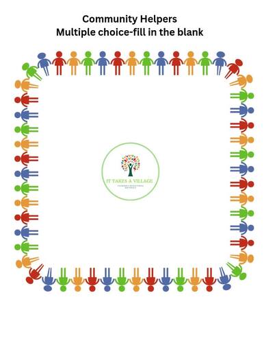 Community helpers worksheets -multiple choice, from a choice of 3