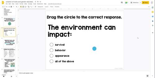 Trait Variation and Genetic Disorders and Mutations Interactive Lesson
