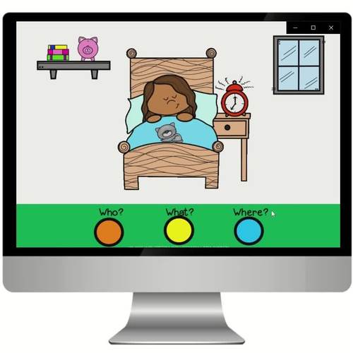 Speech Therapy Picture Scenes, WH Question Visuals, Boom Cards, ESL, Fall