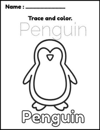 Penguin Trace and Color | Winter Fine Motor Preschool Worksheet ...
