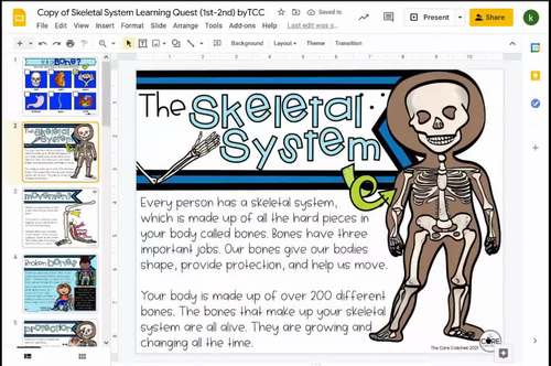 Skeletal System Independent Work - Print & Digital Human Body Activities
