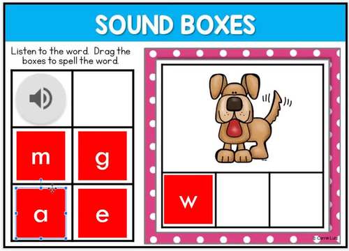 CVC Word Segmenting Sound Boxes Google Slides | TpT