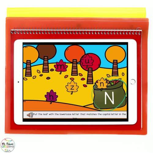 Fall Uppercase and Lowercase Letter Match | Leaf Letter Match | Boom Cards