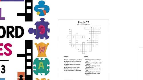 100 SEL Crossword Puzzles for Grades K–3 | Feelings & Coping Strategies