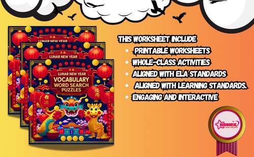 2025 Chinese Lunar New Year Word Search Activities Craft 3rd,4th,5th ...
