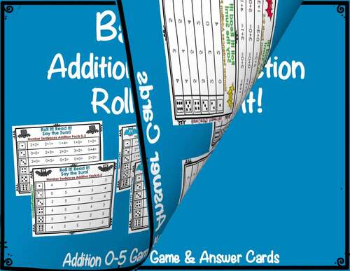 Bats Addition & Subtraction Facts 0-10 Roll It! Read It! Game Cards