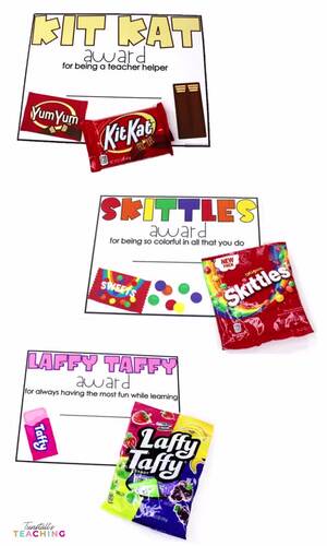 End of Year Candy Awards 60 Editable Awards by Reagan Tunstall | TPT