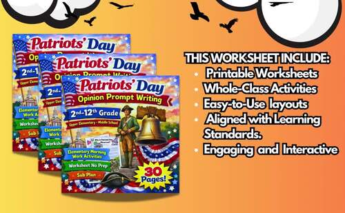 Patriots' Day September 9/11 Writing Prompt Activities 3rd,4th,5th,6th ...