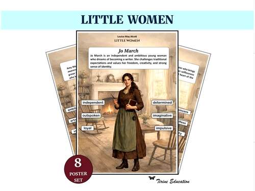 Little Women, English Literature, 8 Character Summary and Analysis Posters