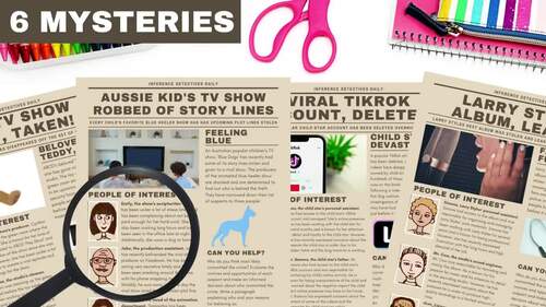 Inferencing Reading Passages - Mystery Detective Cases 3rd 4th 5th Grade