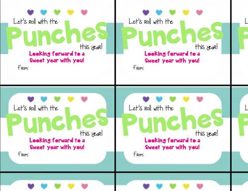 Sour Punch Beginning of Year Gift Tag- Let's roll with the Punches this ...