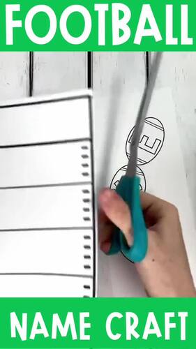 Football Name Craft February Craftivity Bulletin Board Activity | TPT