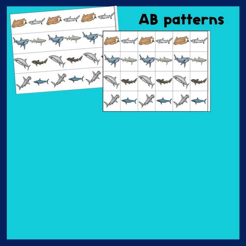 Shark Week Activities Ocean Theme Math Preschool Patterning Worksheets ...