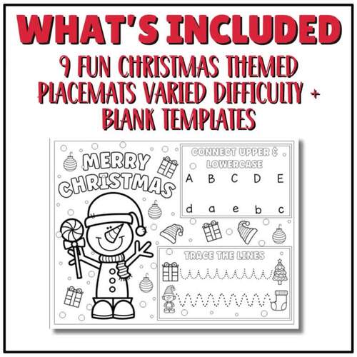 Christmas Activity Placemats Bundle | Santa’s Christmas Eve Placemats