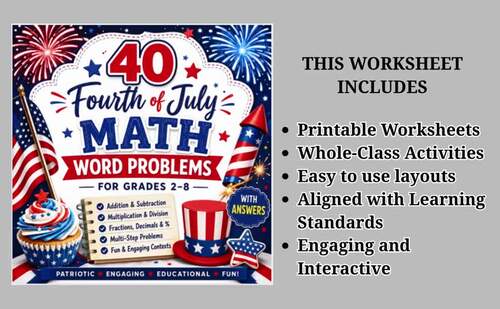 40 Fourth of July Math Word Problems for Grades 2–8 | Independence Day