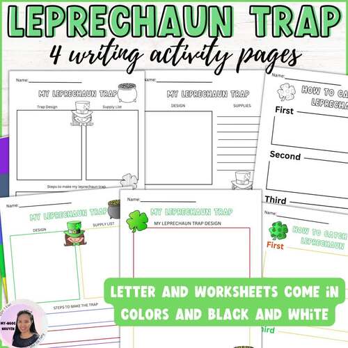 St.Patrick's Day Leprechaun Trap Parent Letter and Writing Activity Pages