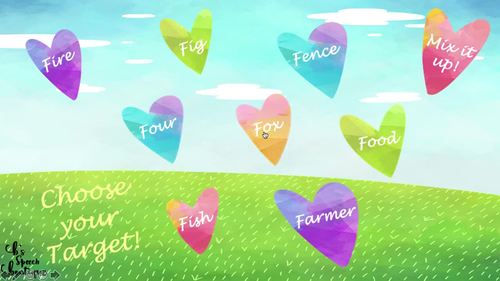 Digital Articulation Game | speech sound practice for F words or stopping