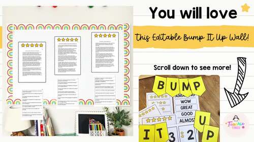 Argument Writing Middle School EDITABLE Bump It Up Wall Grade 6 - 9