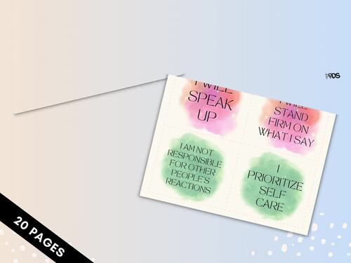 Boundaries Affirmation Cards, Personal Space, Affirmation Station, Mirror