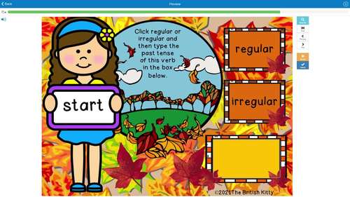 Fall Kids Past Tense Verbs Regular and Irregular Boom Cards™ | TPT