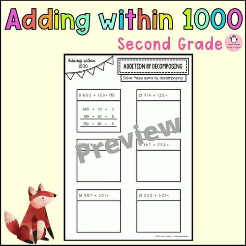 Addition within 100 strategies Worksheets Second Grade assessment 2.nbt.b.7