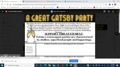 The Great Gatsby Activity Packs Worksheets Bundle by ClassActsWithRags