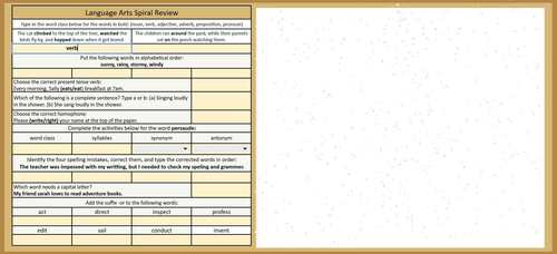 NO PREP - Spiral Language Art Review Forest Winter Friends | TPT