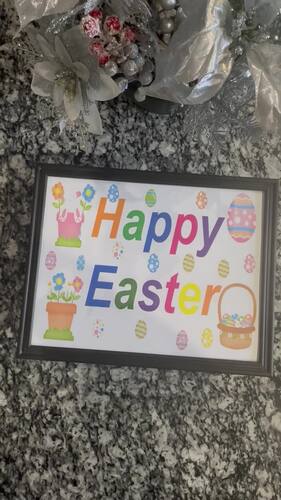 happy easter sign poster homeschool classroom decoration gift door teacher