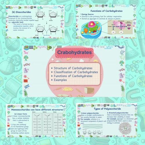 Carbohydrates; Structure and function study notes by Biochemistry by Noor