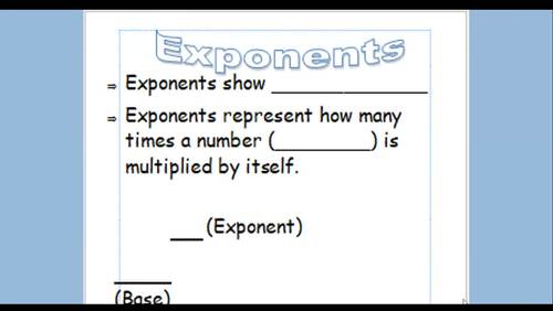 Exponent Foldable, Practice Exercise, & PowePoint by Infinity Learning