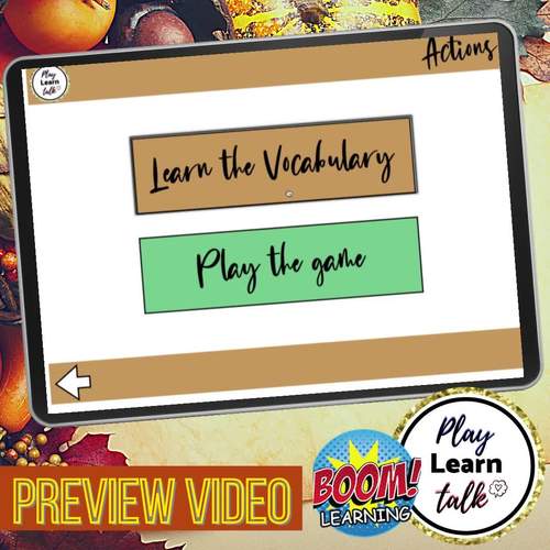 Speech Therapy - Emotions - Verbs - Boom Cards - Distance Learning