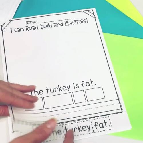 Kindergarten Simple Sentences Building Activities for November ...