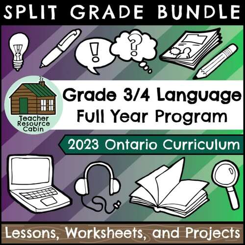 Grade 3/4 Ontario 2023 Language Bundle (FULL YEAR) by Teacher Resource ...