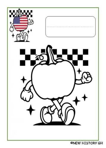 Fall Retro Pumpkin World flags Coloring Book workbook - flags Coloring ...